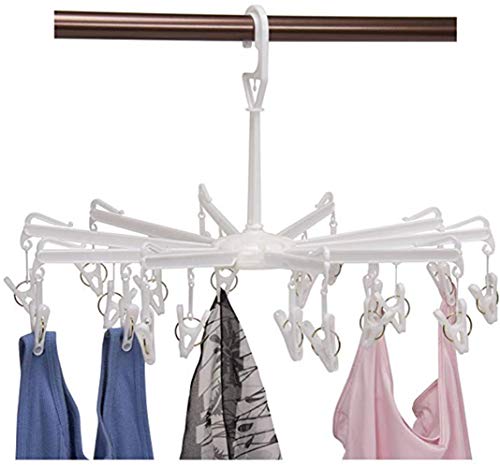 DurReus Foldable Clip Drip Laundry Hanger Portable Plastic Hanging Dryer with 20 Clips for Drying Cloth Diapers,Baby Clothes,Bras,Underwear,Hat,Gloves,Socks