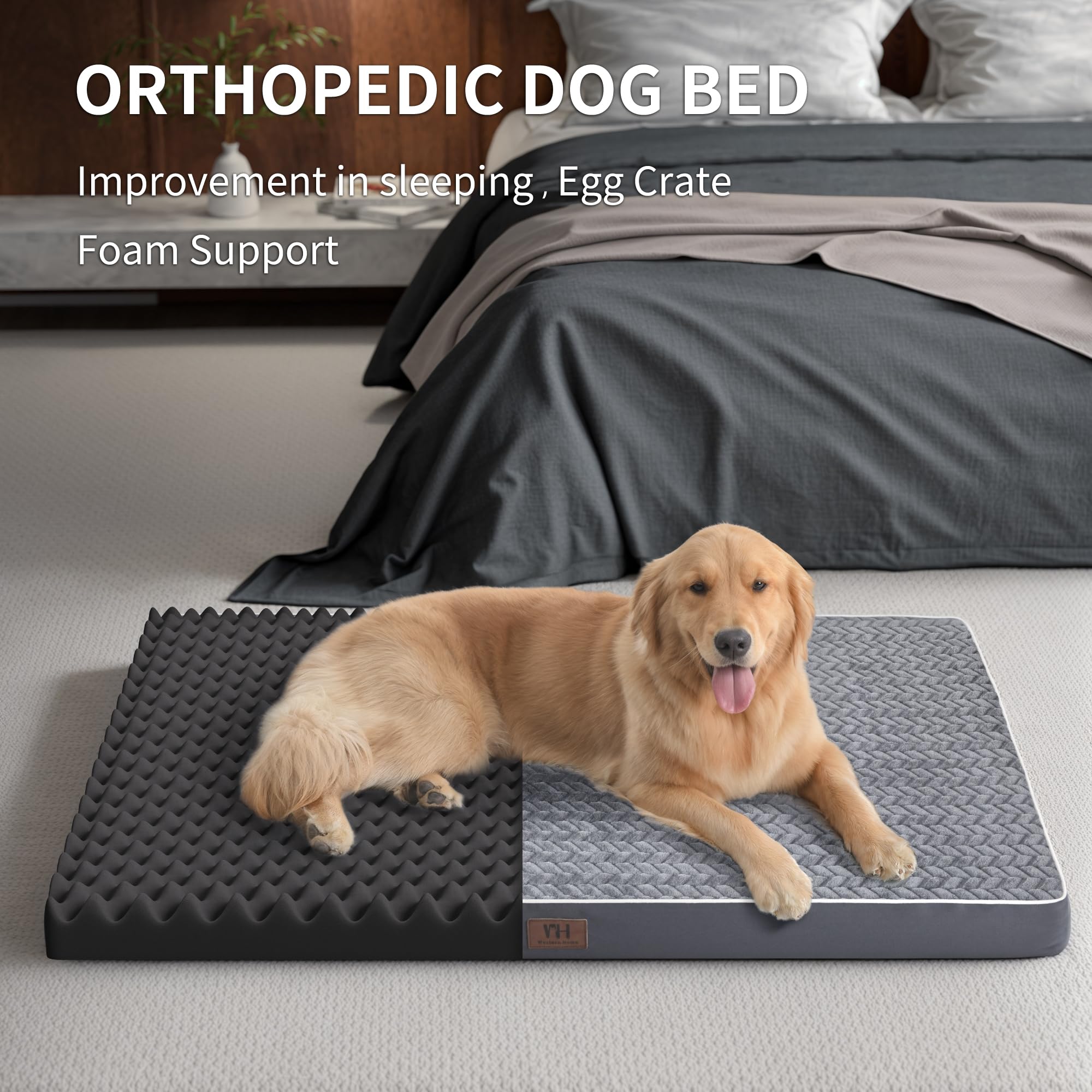 Dog Beds Large Sized Dog,Orthopedic Dog Beds for Large Dogs with Removable Washable Cover &Anti-Slip Bottom,Dog Bed for Crate Dog Mats-Extra Large
