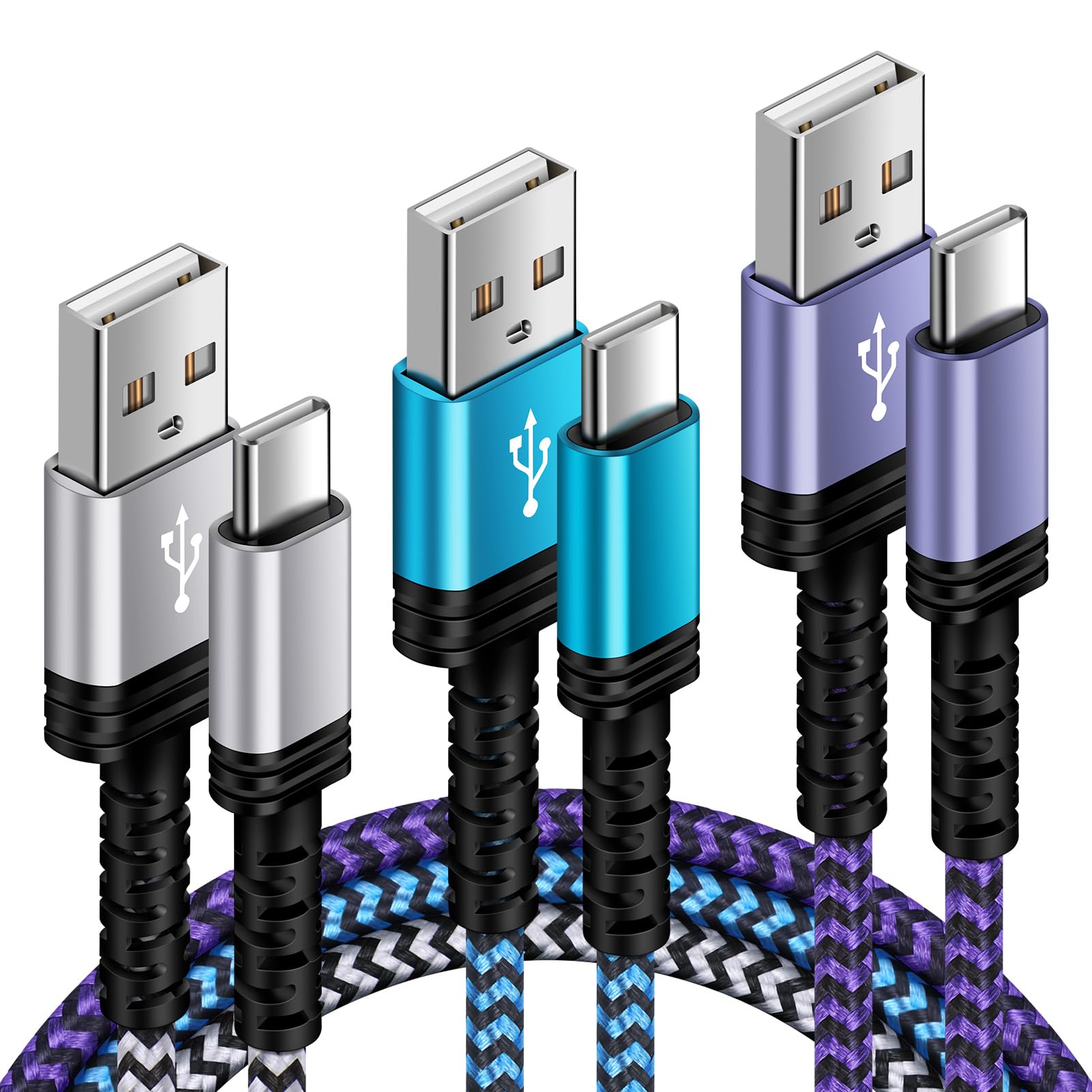 Auto Android Phone C Charger Cable,[3FT+5FT+6FT] USB A to USB Type C Fast Charging Cord C Port Car Cable for Google Pixel 8Pro 8 7a 7 6a 6 5 4 3,Samsung Galaxy S24 S22 S23 A25,iPhone 15 Plus Pro Max
