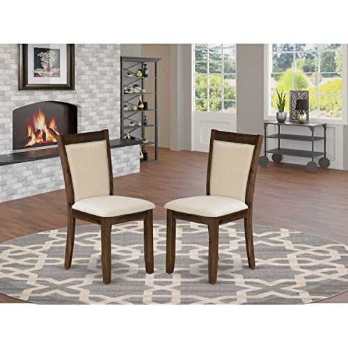 East West Furniture MZCNT32 Monza Parson Light Beige Linen Fabric Upholstered Dining Chairs, Set of 2