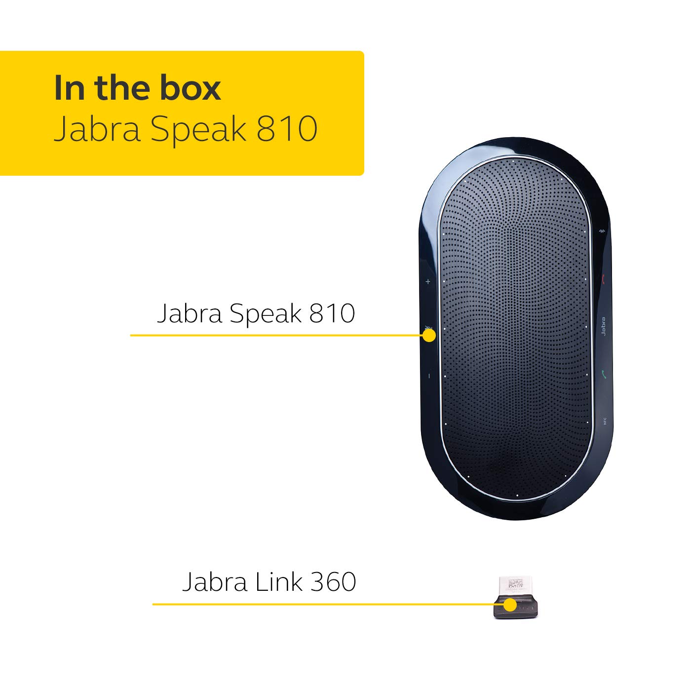 Jabra Speak 810 UC Wireless Bluetooth Speakerphone - Portable Conference Speaker with Superior Audio for Larger Conference Calls, Quick Set-Up - Certified for Zoom & Google Meet