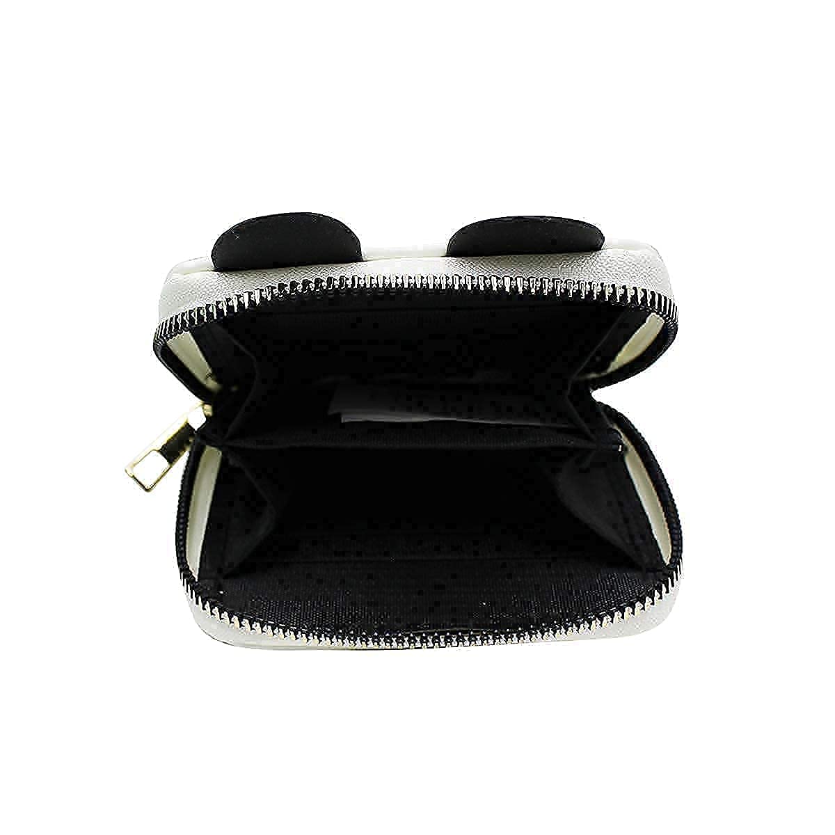 mosstyus Women Girls Small Wallet Short Wallet Card Holders Clutch Purse Coin Holder Card Organizer, Zipper,Cute Panda