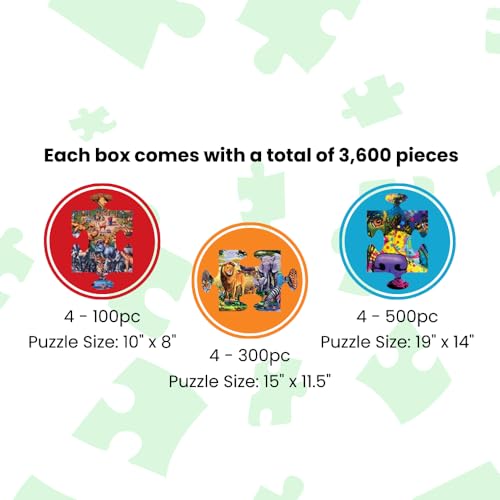 MasterPieces 12 Pack Jigsaw Puzzles for Adults, Family, Or Kids - Artist Gallery Bundle with 100, 200, and 300 Piece Puzzles