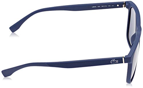 Lacoste Men's L860S Rectangular Sunglasses, Matte Blue/Blue, 56 mm
