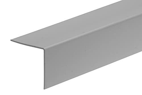 Cezar Brown Plastic PVC Corner 90 Degree Angle Trim Wall Corner Guard Edge Protector Waterproof Profile (Corner Angle 2" x 2", 8') (Set of 2)