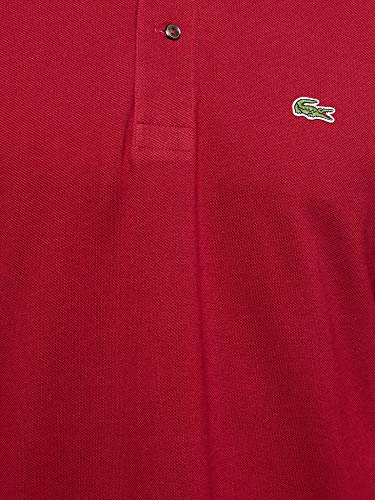 Lacoste Mens Short Sleeve L.12.12 Pique Polo Shirt, Bordeaux Red, L