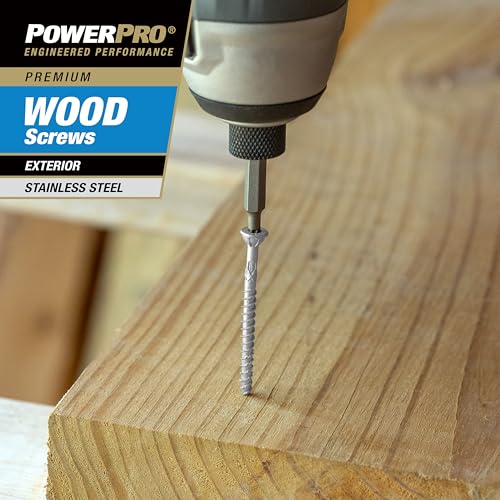 Power Pro Premium 305 Stainless Steel Wood Screws (#10 x 3-1/2") - 1lb Box