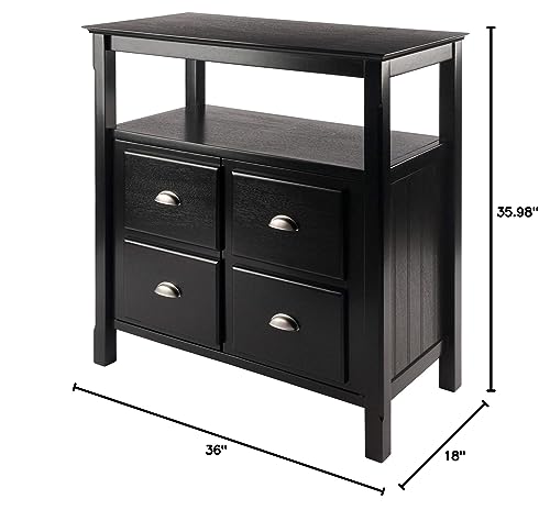 Winsome Wood Timber Buffet, Black