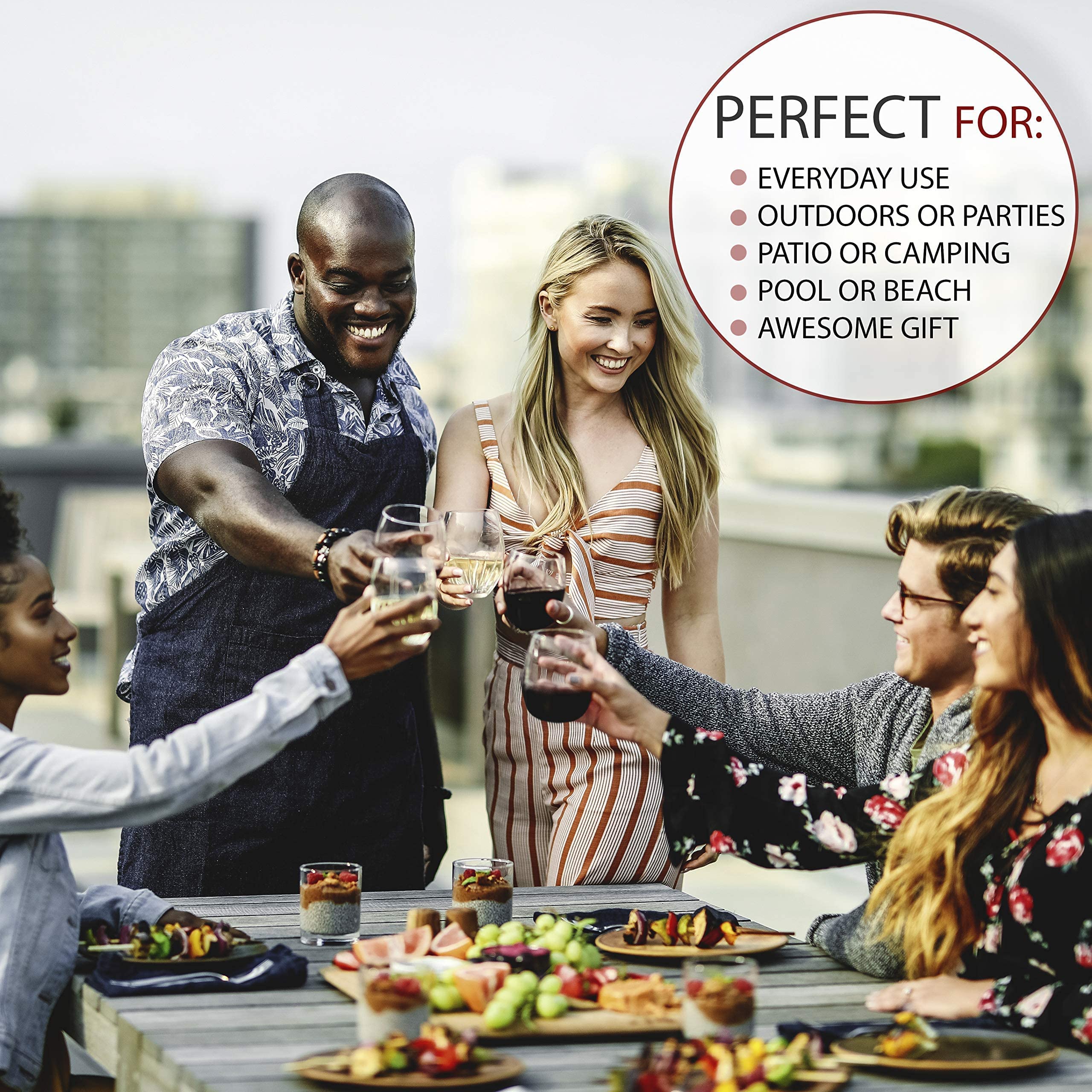 Bravario Unbreakable Glasses Bundle | 4 Wine, 4 Whiskey, 4 Champagne | Shatterproof 100% Tritan Plastic | Dishwasher-Safe | BPA-free | Awesome for Indoor & Outdoor, Gifts & Holidays