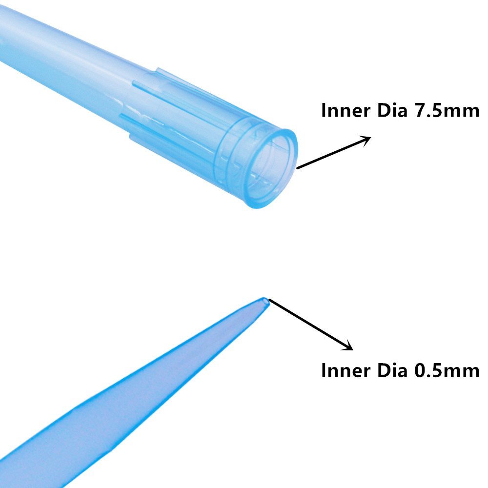 Eowpower 500 Pieces Clear Blue 1000 ul 1 ml Laboratory Lab Plastic Liquid Pipette Pipettor Tips