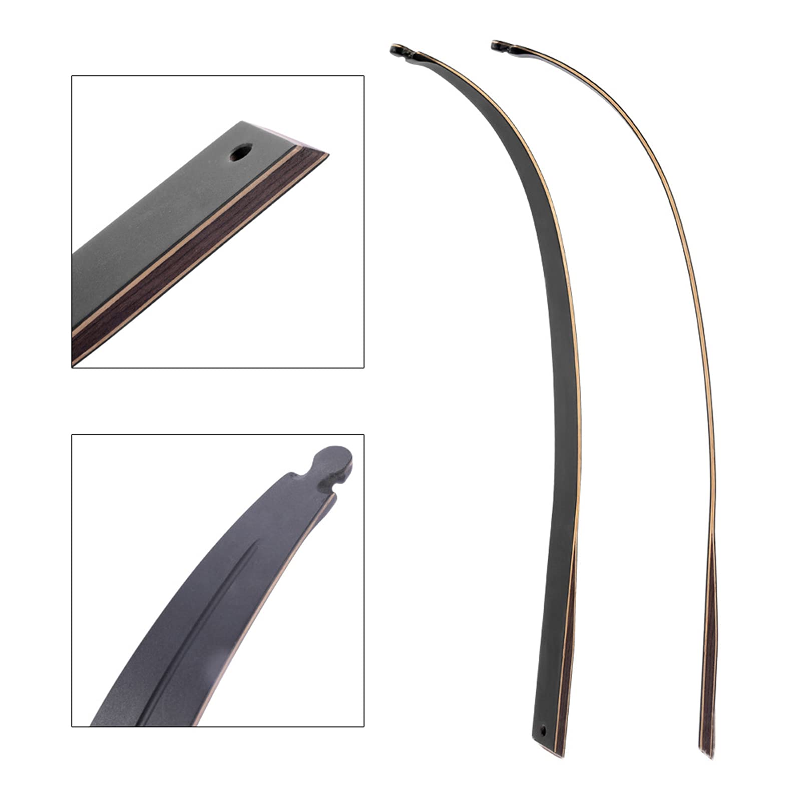 Black Hunter Takedown Recurve Bows for Adults Archery Bow Set Hunting Bow 60" 20-60 lbs Right Hand Wooden Riser with Arm Guard and Finger Guard for Outdoor Shooting Hunting Competition (45 lbs)