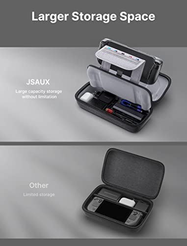 JSAUX Carrying Case Compatible with Steam Deck, Protective Hard Shell Carry Case Built-in Charger & Docking Station Storage(Upgrade), Portable Travel Case for Steam Deck Console & Accessories - BG0106