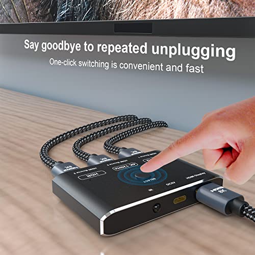 CHENLENIC 3 Port HDMI 2.1 HDR 3In 1Out 8K Switcher Directional 8K@60Hz 4K@120Hz HDR 48Gbps 3D HDMI Video Converter with Remote Control Compatible with PS5 Xbox x HDMI TVs Monitors