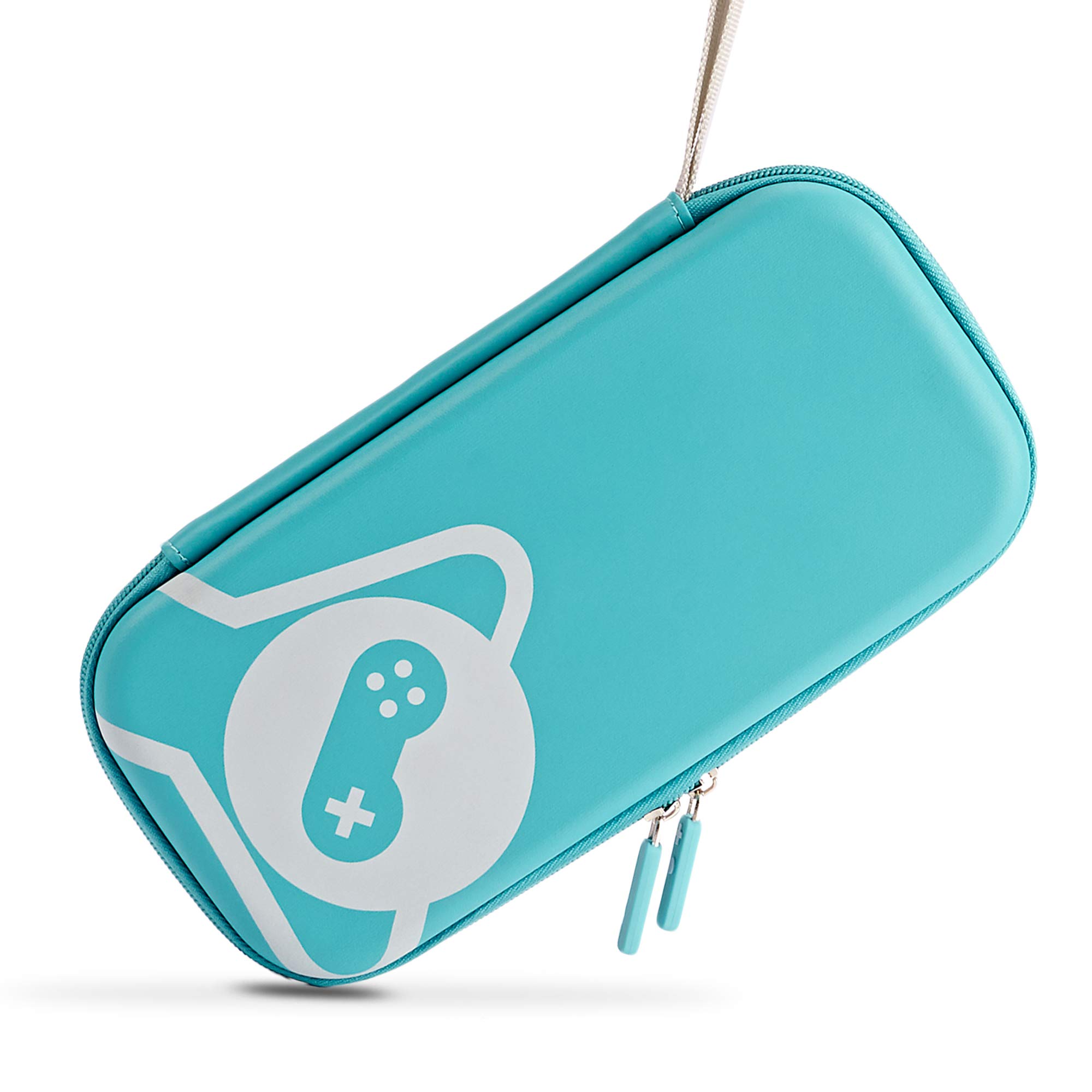 FUNLAB Carrying Case and Screen Protector for Nintendo Switch Lite,Portable Hard Shell Travel Storage Bag with 8 Game Cards Cartridges - Turquoise