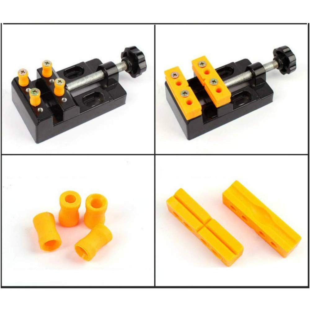 BUYSK Mini Bench Vice Clamp Mini Flat Clamp Opening Parallel Table Vise for Watch Repairing Sculpture Craft Jewelry DIY Carving Tool
