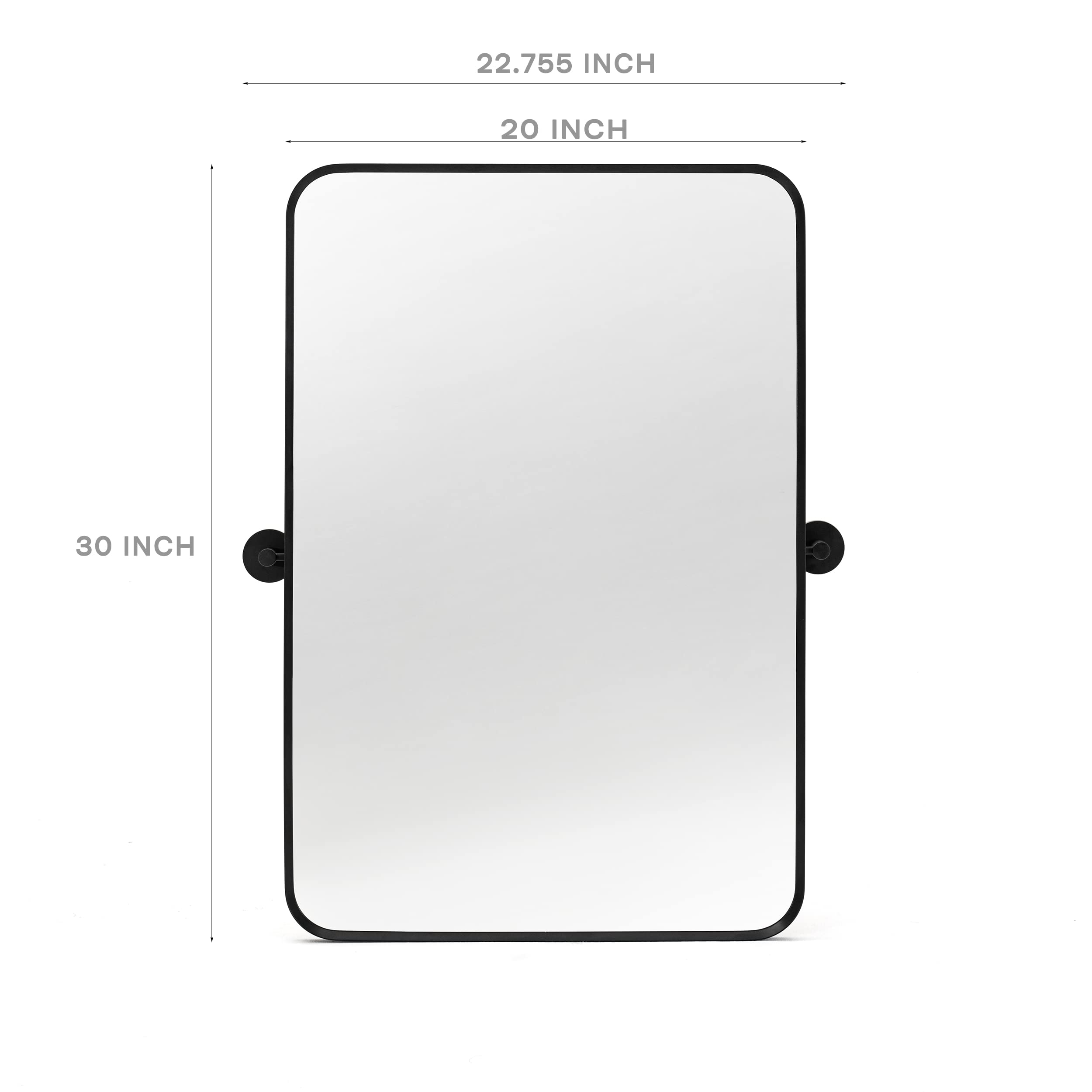 Minuover 20" x 30'' Pivot Rectangle Bathroom Mirror Tilting Beveled Black Metal Framed Vanity Mirrors for Wall (20" x 30", Matte Black)