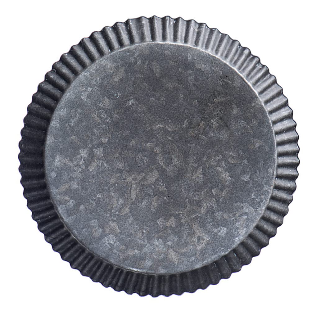 Cabilock Galvanized Round Metal Serving Tray Plate Jumbo Serving Tray Butler Tray Display Rustic Vintage Decoration Table Centerpiece for Home Office Party Wedding Serving 14. 3CM