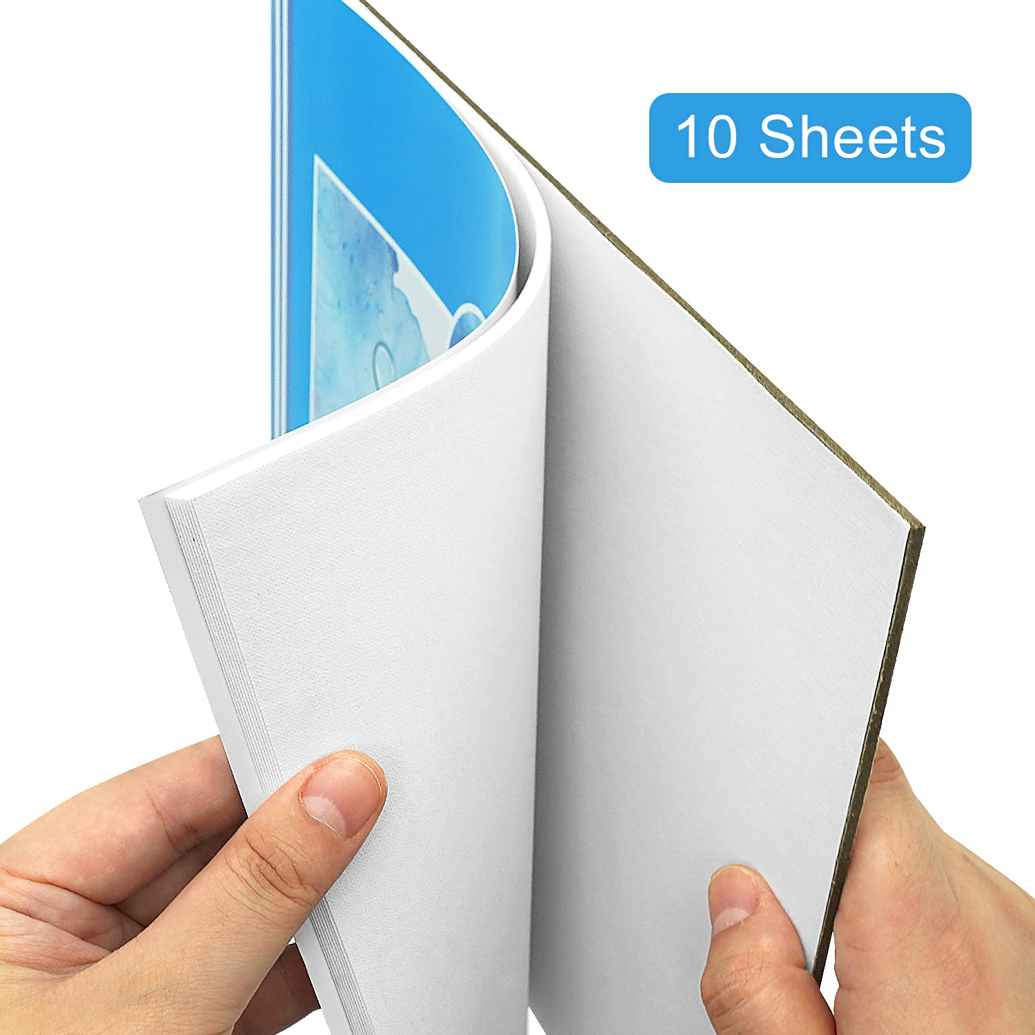 AUREUO Watercolor Canvas Pad - 12x16 Inch, 10 Sheets, 1 Pack - 270g, 100% Cotton White Blank Canvas for Watercolor Painting