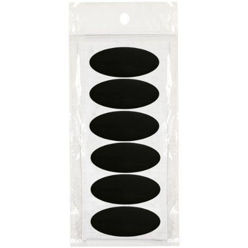 Wrapables Set of 60 Oval Chalkboard Labels/Chalkboard Stickers (2.125" x 1") for Organizing, Labeling, Gift Tags, Drink/Wine Markers, and Weddings
