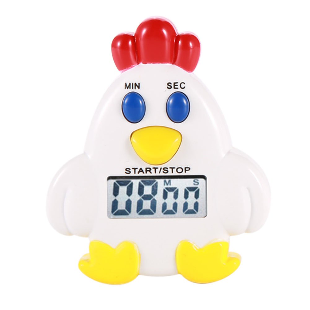 BuyWeek Chicken Timer, Cute Cartoon Kitchen Timer LCD Electronic Digital Cooking Timer Reminder Countdown Timer for Cooking Baking
