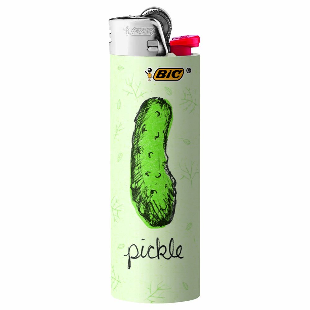 BIC Maxi Pocket Lighter, Special Edition Pickle Collection, Assorted Unique Lighter Designs, 6 Count Pack of Lighters