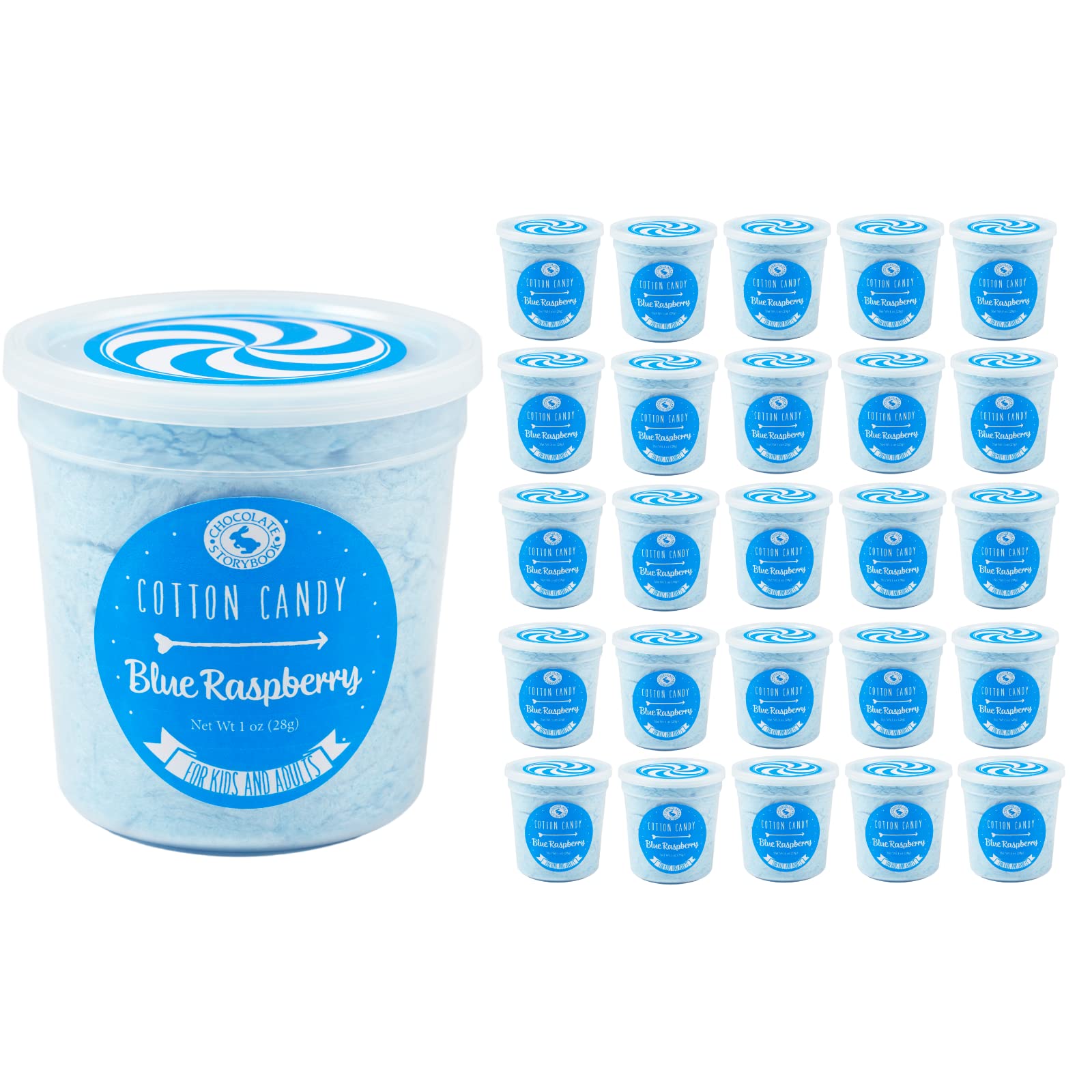 Blue Raspberry Cotton Candy Favors (Gift Set of 4) - Unique Ideas for Holidays, Birthdays, Celebrations, Party Favors