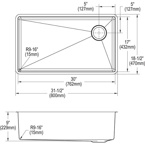 Elkay ECTRU30179RT Crosstown Single Bowl Undermount Stainless Steel Sink