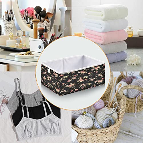 Kigai Storage Basket Floral Foldable Storage Bin 11 X 11 X 11 Inches Cube Storage Baskets Box for Shelves Closet Laundry Nursery Bedroom Home Decor