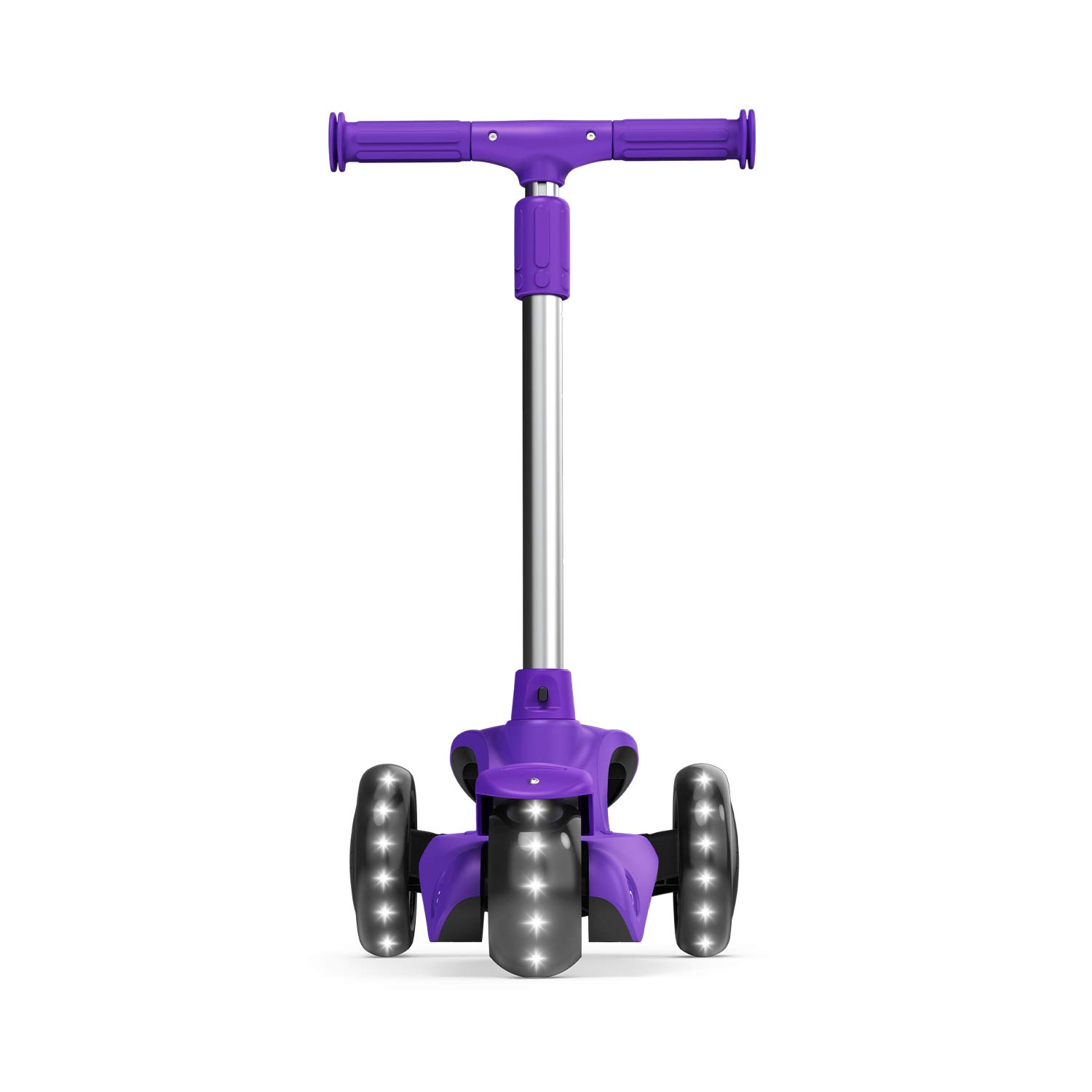 Jetson Scooters - Lumi 3 Wheel Kick Scooter (Green) - Kids Three Wheel Push Scooter with Adjustable Height Handlebars - Ultra-Lightweight Design with High Visibility Light Up LEDs on Stem and Wheels