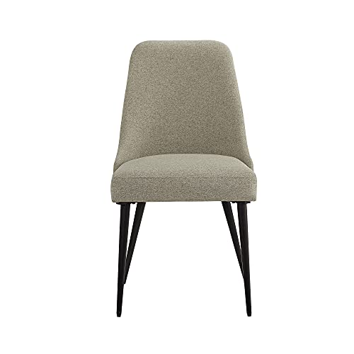 Ball & Cast Modern Kitchen Chair Upholstered Dining Chairs, Desk Chair Side Chair with Metal Legs, Brown Grey Set of 2