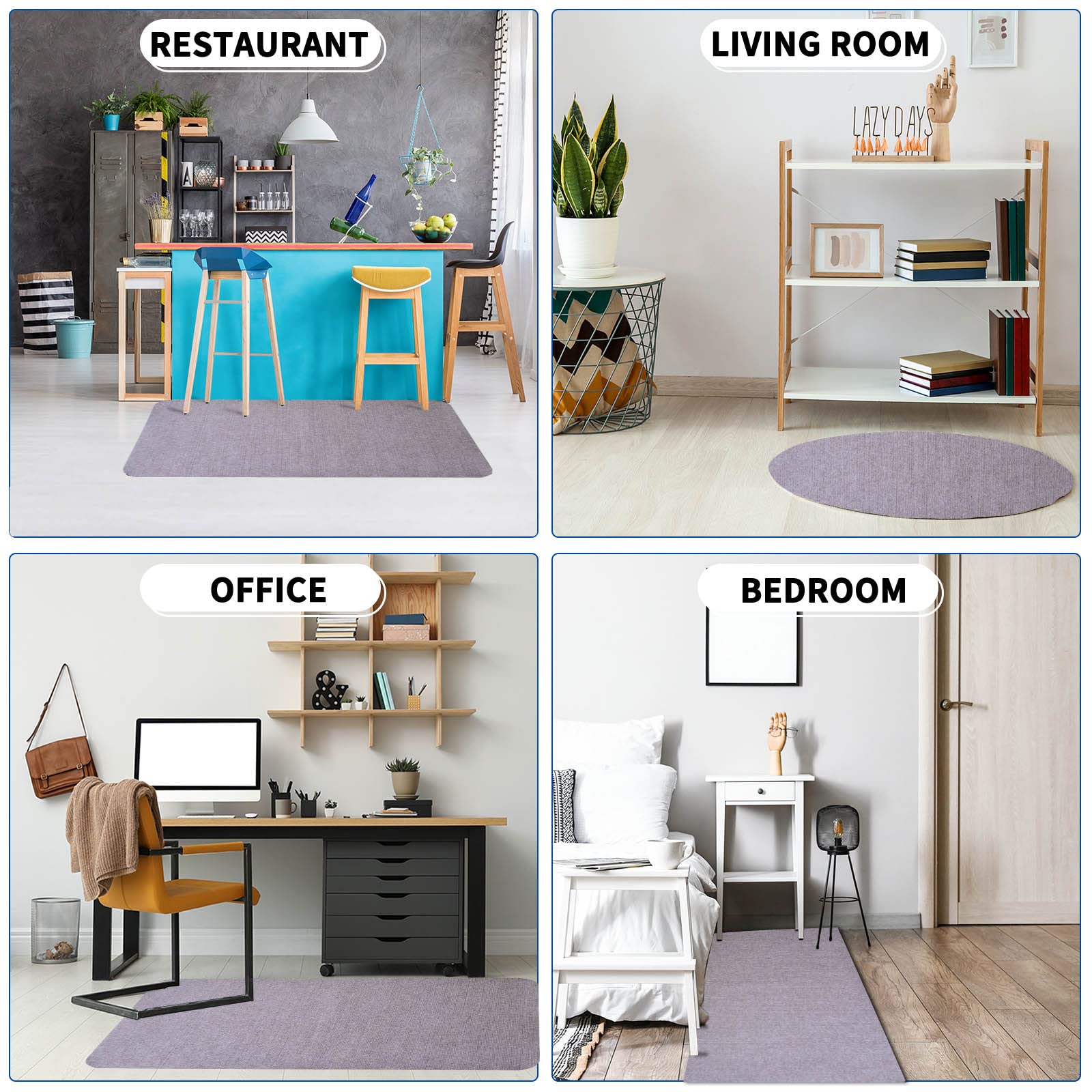 BREENHILL Area Rug 47"x27", Office Chair Mat for Hard FloorsAnti-Slip,Light Brown Low Pile Desk Rug for Rolling Chair,Floor Protectors for Chairs