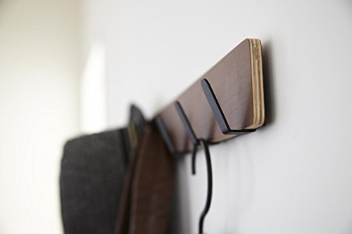 Yamazaki Home Ply Over The Door Hooks - Hanging Coat Rack, Wood, Over-The-Door, Minimal Assembly Req. Brown Small