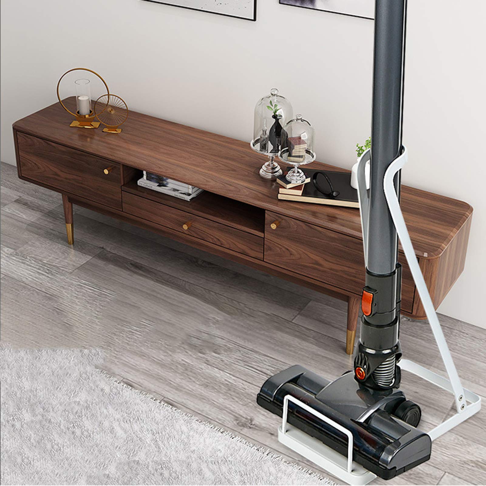Fdit Vacuum Cleaner Stand V6 Rack V7 Organizer V10 Holder Bracket Storage Shelf Poster Stand Vacuum Sweeper Holder (Black)