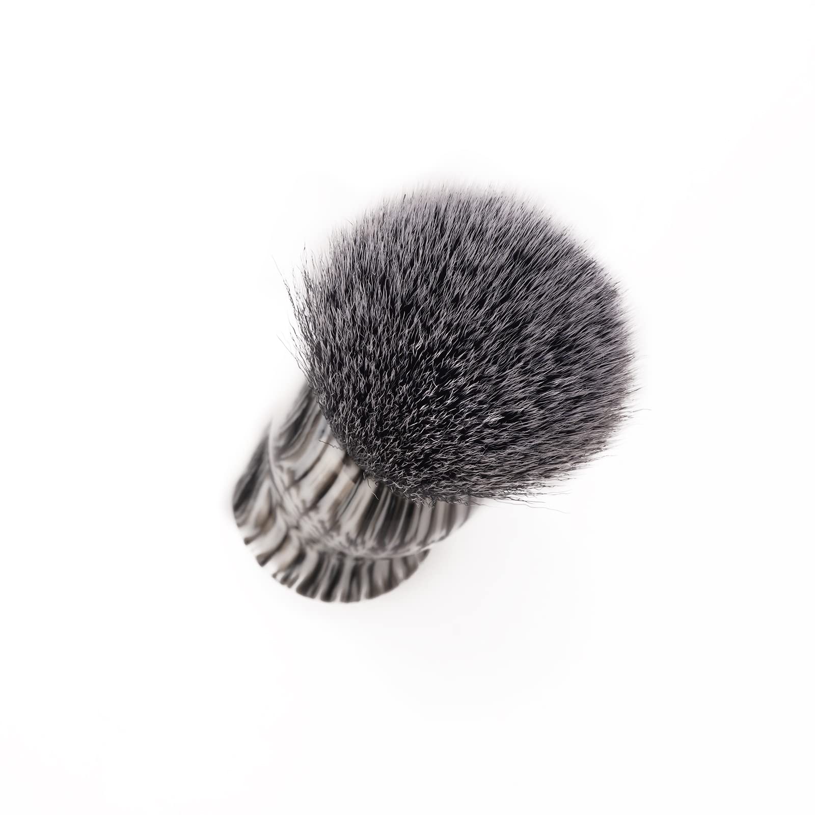 CSB Handmade Tuxedo Synthetic Nylon Hair Knot Shaving Brush with Stylish Stripe Pattern Resin Handle - Vegan Shave Brushes for Men