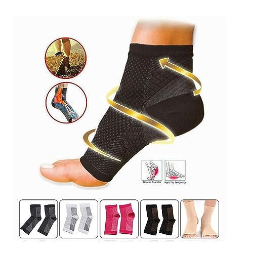 hwojjha 6 pairs Soother Socks Anti-Fatigue Compression Foot Sleeve Brace Sock - Instant Foot & Ankle Pain Relief (set C, L/XL)