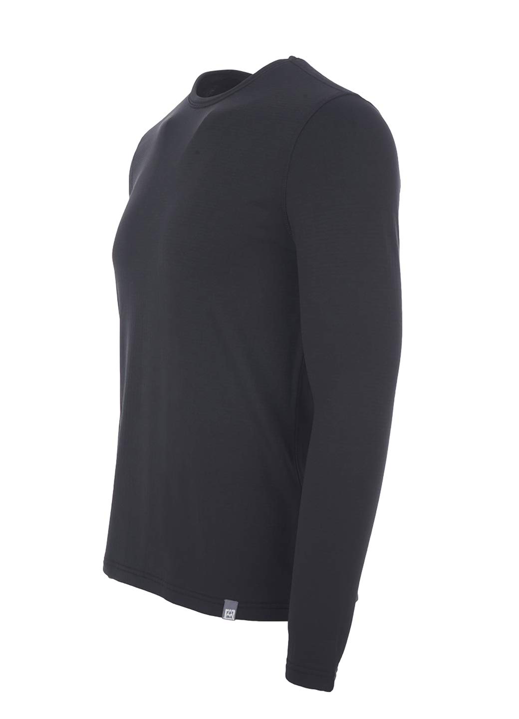 Avalanche Men's Moisture Wicking Crewneck Grid Fleece Long Sleeve Base Layer Top Black L