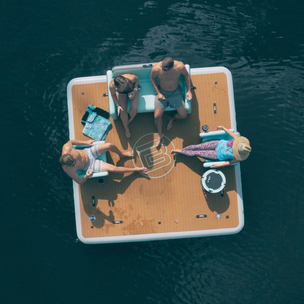 BOTE Inflatable Lake Float for Adults | Floating Island - Dock - Raft for Pool & Beach 10'x10'