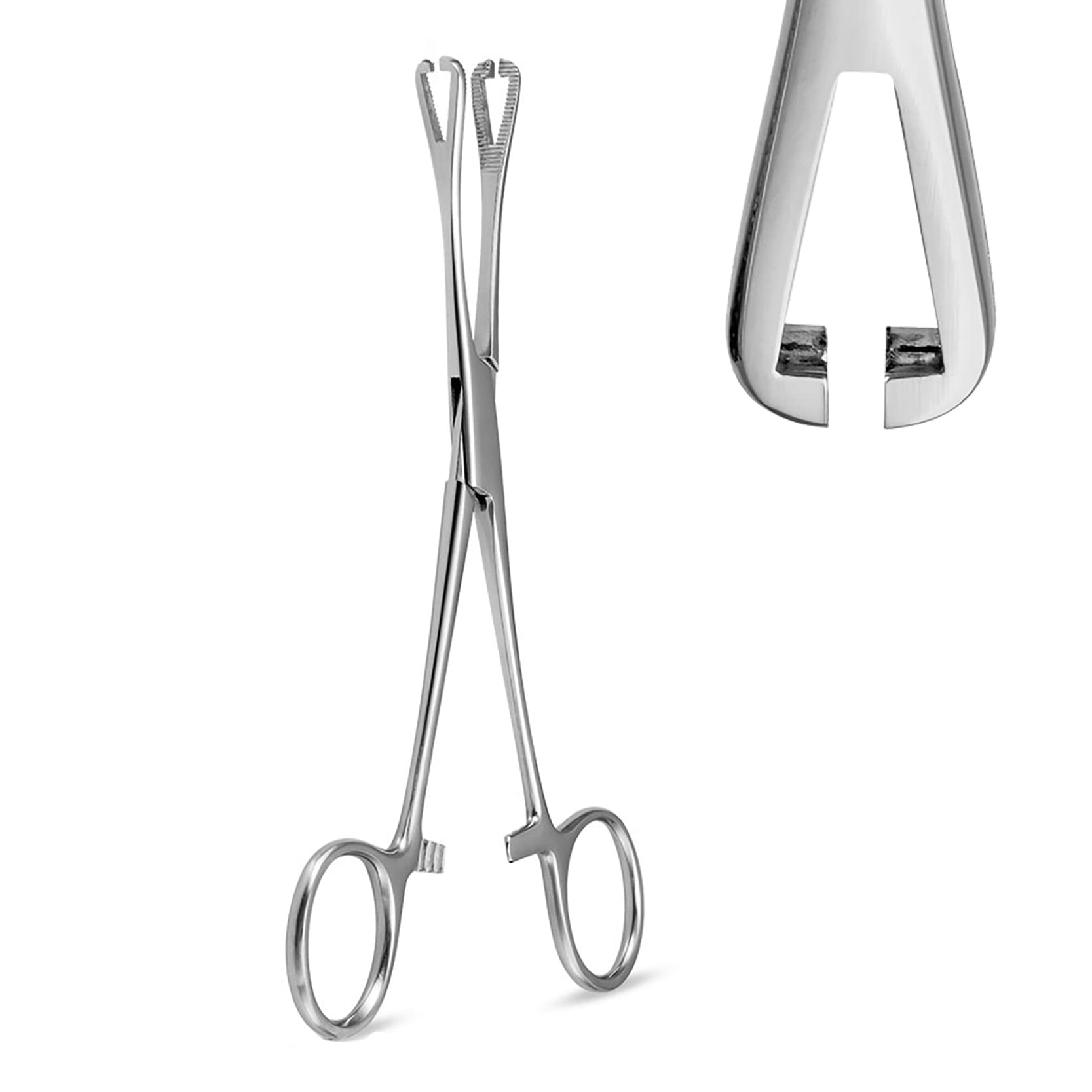 CHUANCI 1PC Stainless Steel Professional Round Shape Piercing Forceps Tool Septum Clicker Piercing Tool Body Jewelry Forcep (1PC Round Close Shape)