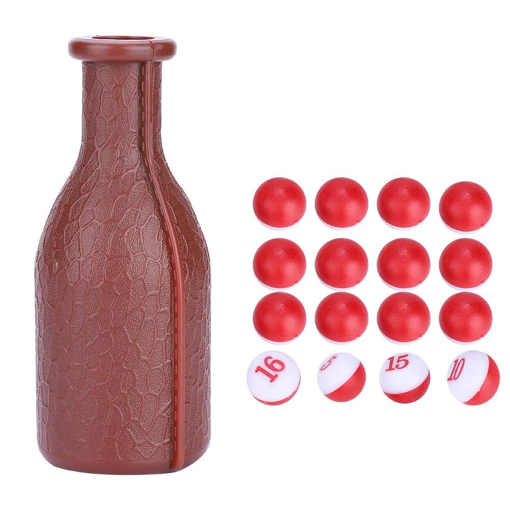 Huairdum Dice Bottle, Billiard Shaker Bottle with 16 Numbered Tally Balls Pool Dice Billiards Accessory Billiard Number Dice Brown for Pea Pool