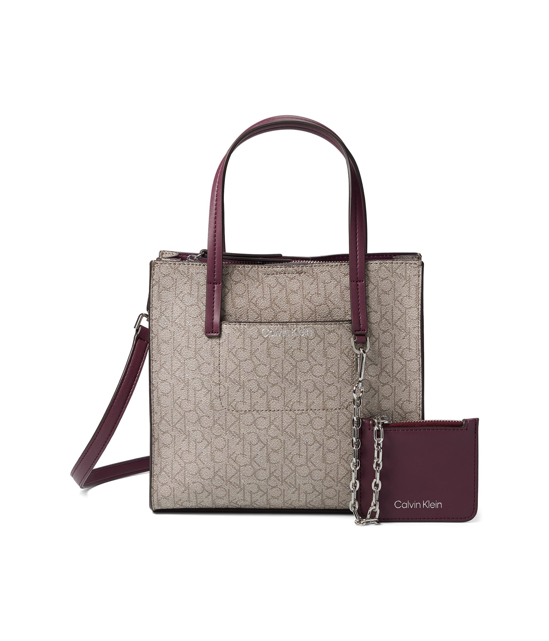 Calvin Klein Anya Signature Mini Bag Almond/Taupe/Eggplant One Size