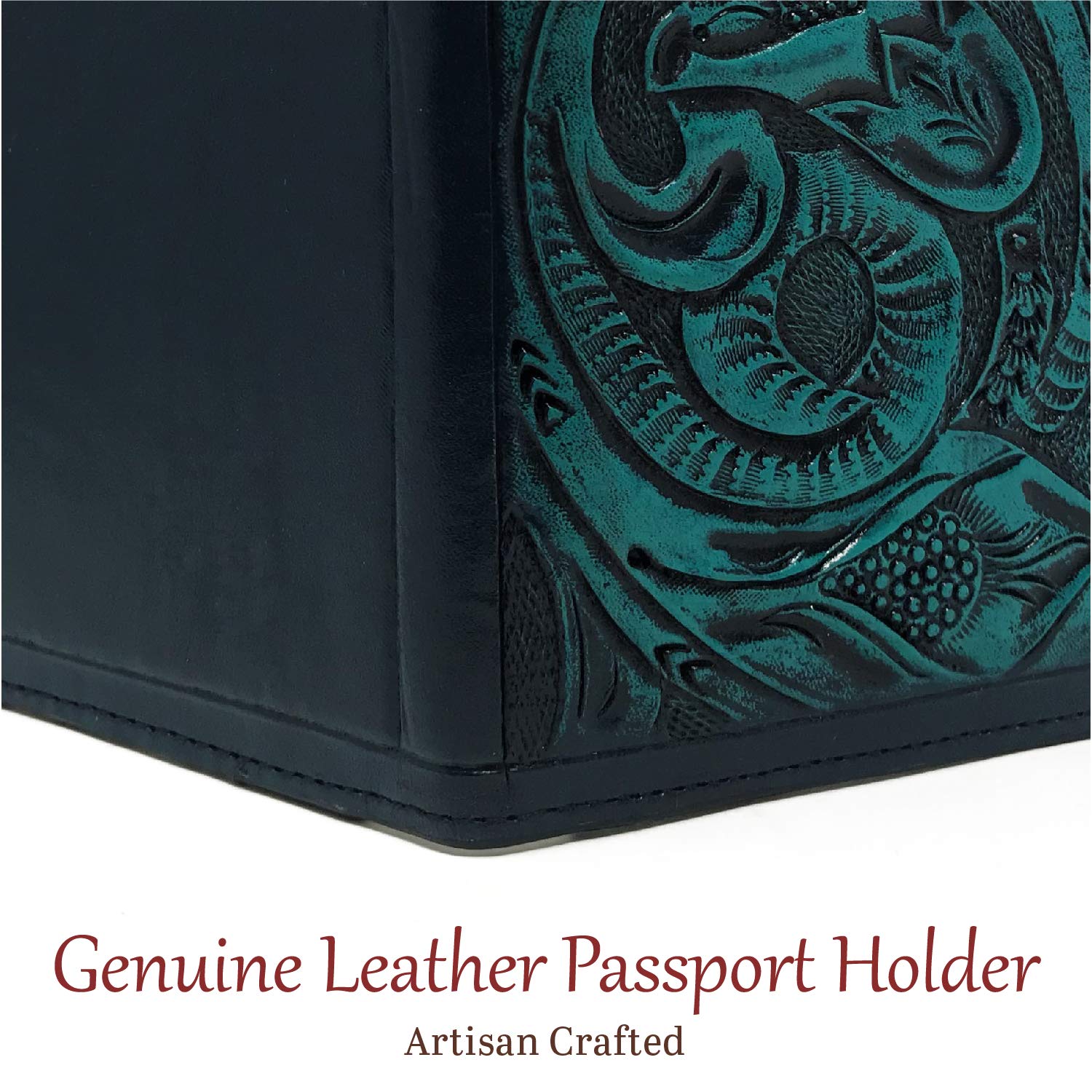 Mauzari Leather Passport Holder for Men and Women β Travel Wallet with Floral and Paisley Designs