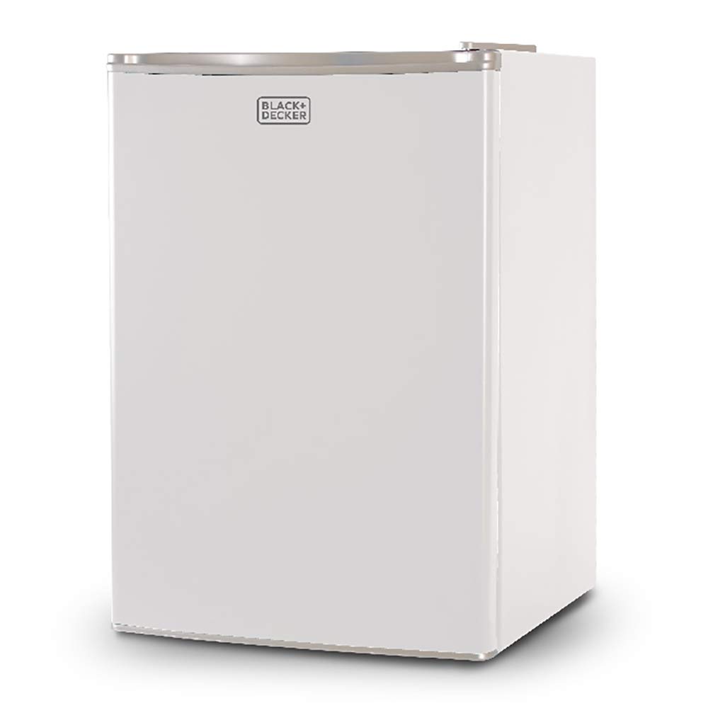 BLACK+DECKER BCRK25W Compact Refrigerator Energy Star Single Door Mini Fridge with Freezer, 2.5 Cubic Ft., White & Keurig K-Mini Single Serve Coffee Maker, Oasis