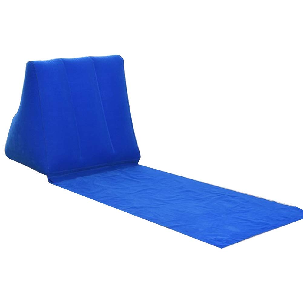 Beach Chairs with Backrest Inflatable Sun Lounger Beach Mat Waterproof Portable Travel Inflatable Lounger for Camping Picnic(Blue)