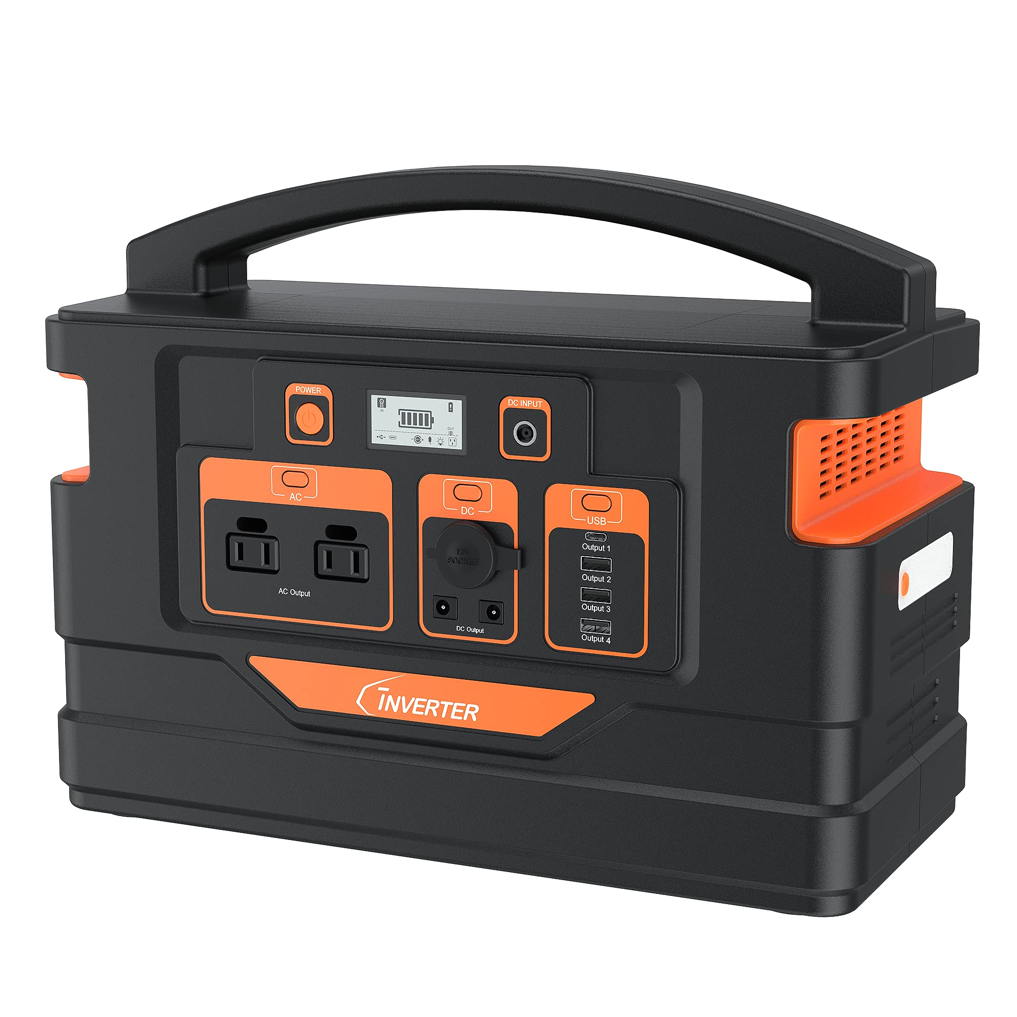 C INVERTER Portable Power Station 1000W, 1110Wh Lithium Polymer Battery Solar Generator Emergency Backup Power Supply for Outdoor Camping Home Road Trip Rv Adventure (Orange)