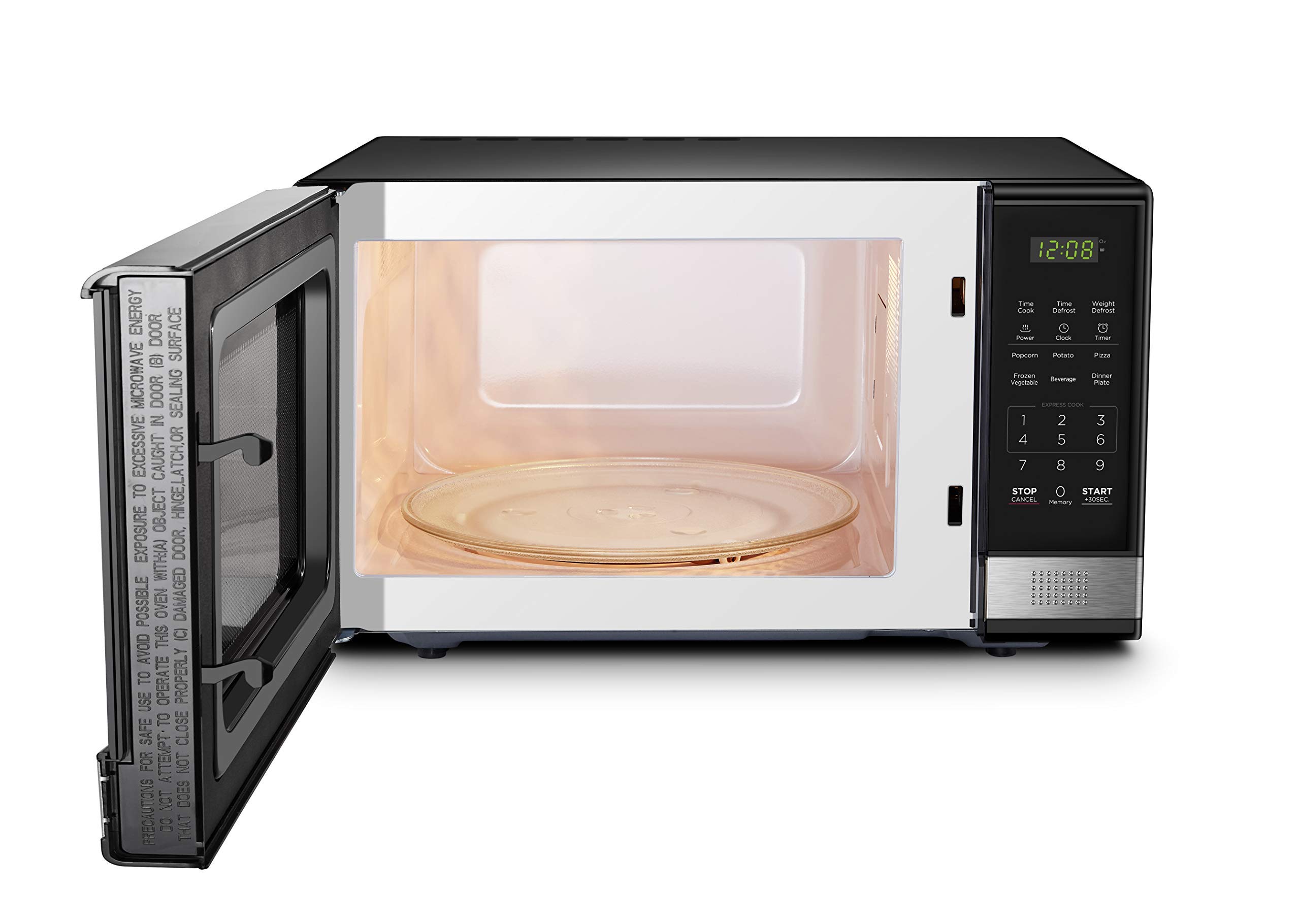 BLACK+DECKER EM031MB11 Digital Microwave Oven with Turntable Push-Button Door,Child Safety Lock,1000W,1.1cu.ft,Stainless Steel, 1.1 Cu.Ft (Renewed)