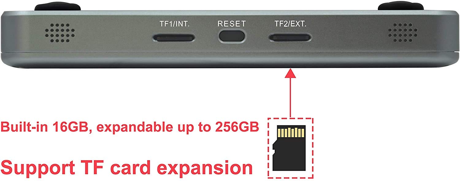 hemistin RG350m Handheld Game Console with 16G Memory, 3.5 Inch IPS Screen 2500MAH Battery Preload 5000 Games Opendingux System Gifts (Chinese and English Version) (Titanium + 32G TF Card)