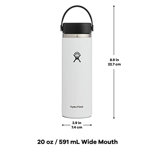 Hydro Flask 20 oz Wide Mouth with Flex Cap Stainless Steel Reusable Water Bottle Lupine - Vacuum Insulated, Dishwasher Safe, BPA-Free, Non-Toxic