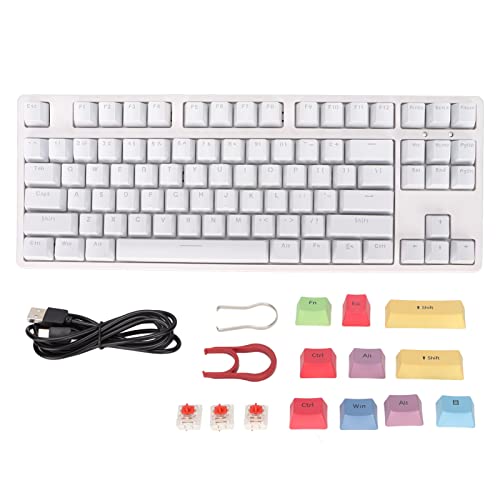 Mechanical Keyboard, Quick Response Wired Keyboard for Office for Work for Home Gaming(White)