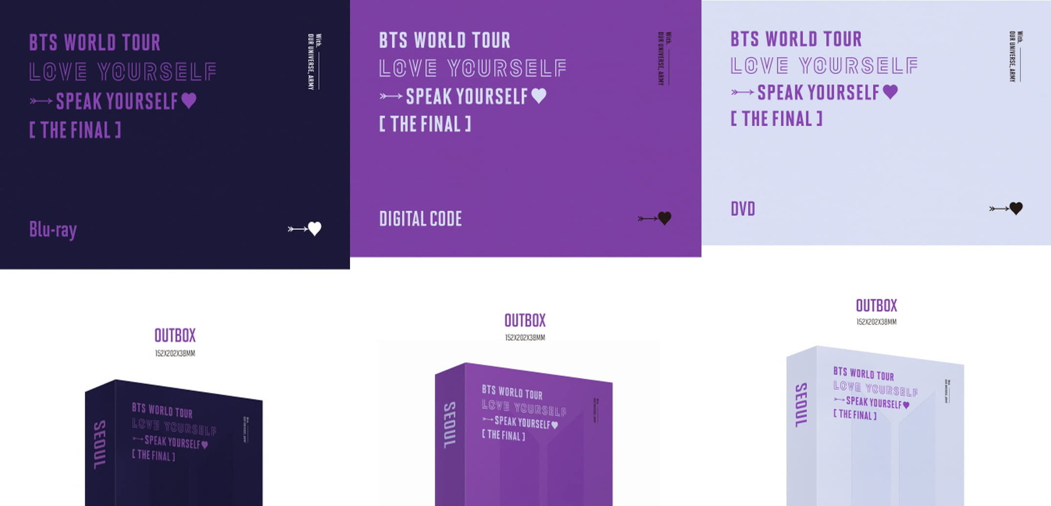 BTS BTS WORLD TOUR LOVE YOURSELF : SPEAK YOURSELF THE FINAL Contents+Photobook+POB+Tracking (SET(Blu-ray+DIGITAL CODE+DVD))