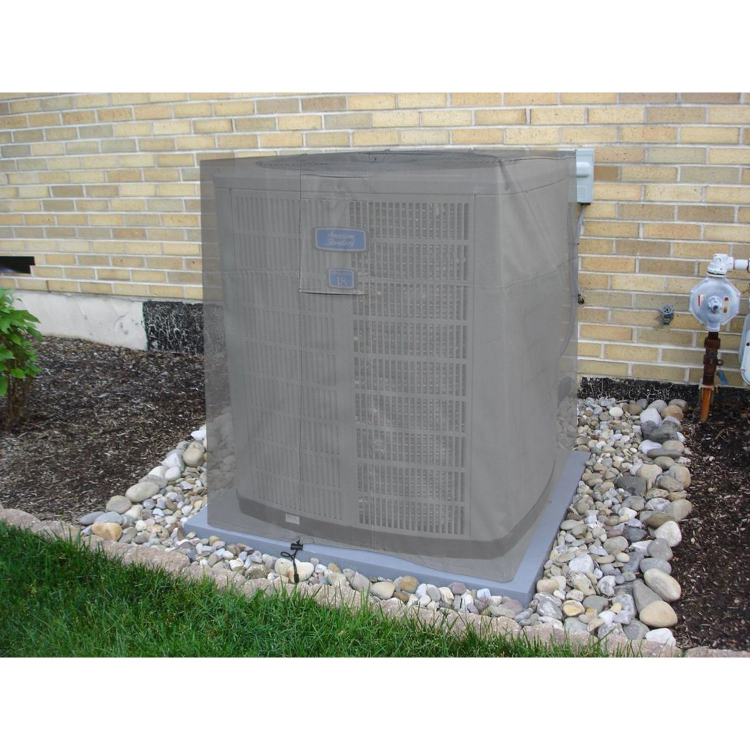 KHOMO GEAR Waterproof Heavy Duty Outdoor Air Conditioning Cover AC Protector, Conditioner Outside Units, Grey,AC-Cover-Grey